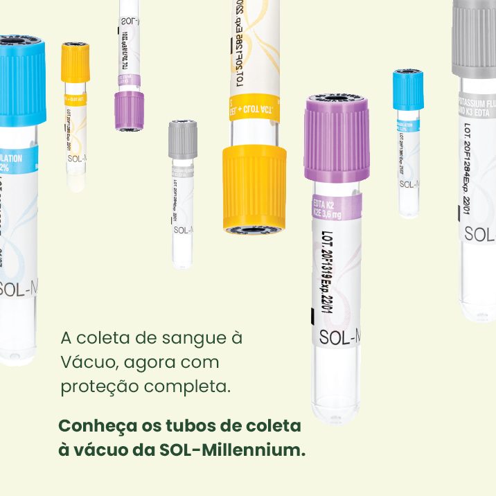 Sol Millennium | tubo de coleta de sangue à vácuo
